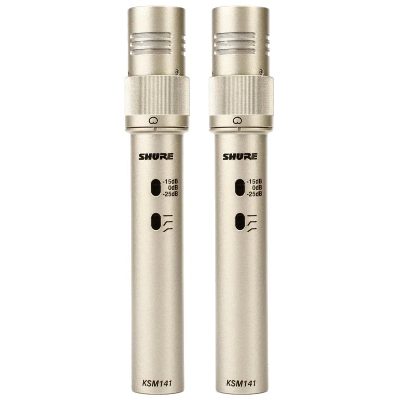 PAQUETE ESTEREO CON 2 MICROFONOS SHURE MOD.KSM141/SL STEREO - SERVIMUSIC